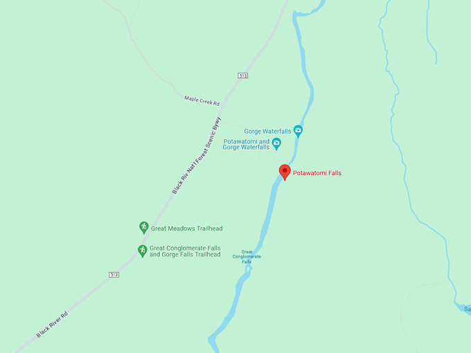 Potawatomi Falls 10 map