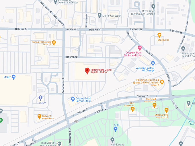 Rebounderz Grand Rapids 10 map