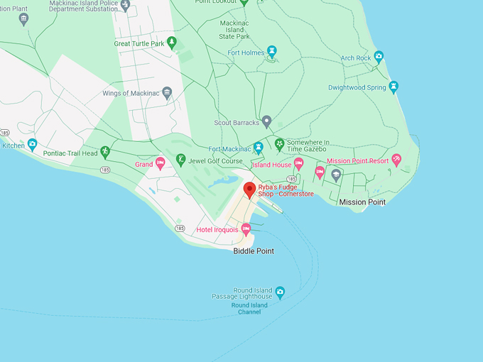 Ryba's Fudge Shop - Cornerstore 10 map