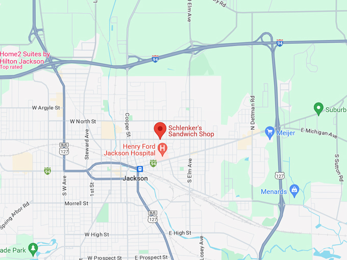 Schlenker’s Sandwich Shop 10 Map