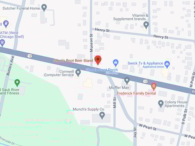 Short's Root Beer Stand 10 Map