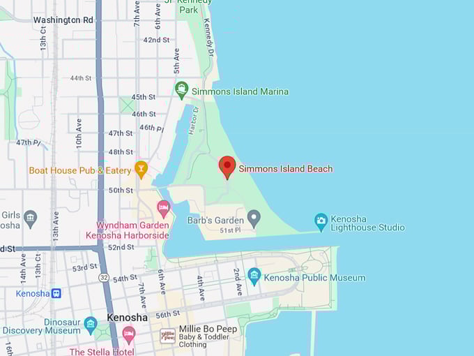 Simmons Island Beach 10 Map