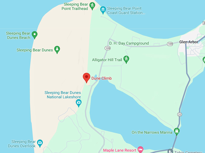 Sleeping Bear Dunes Dune Climb 10 Map