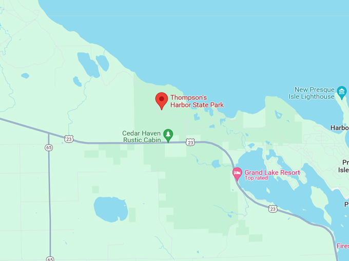 Thompson&rsquo;s Harbor State Park Map