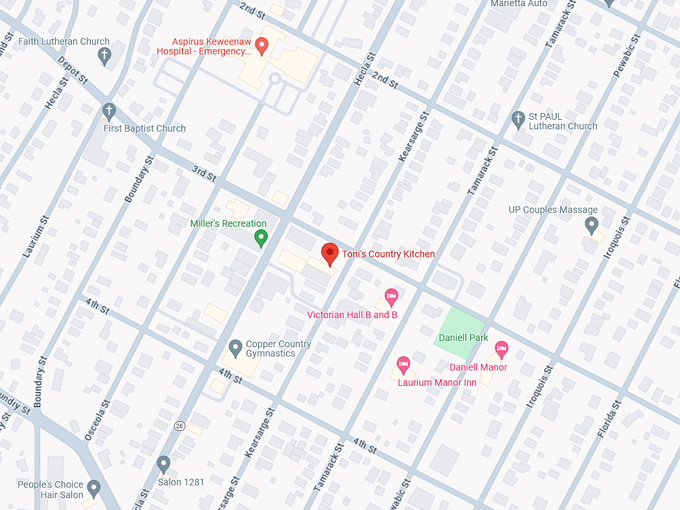 Toni's Country Kitchen 10 map