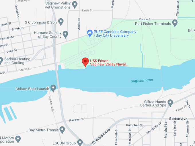 U.S.S. Edson - Saginaw Valley Naval Ship Museum 10 Map
