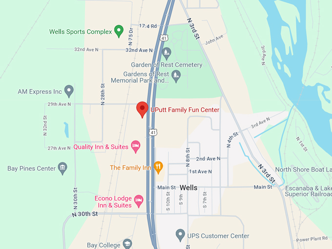 UPutt Family Fun Center 10 Map