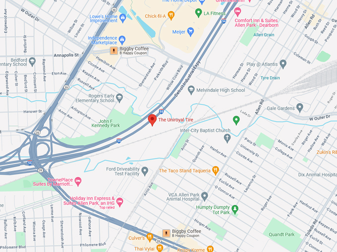 Uniroyal Giant Tire 10 map