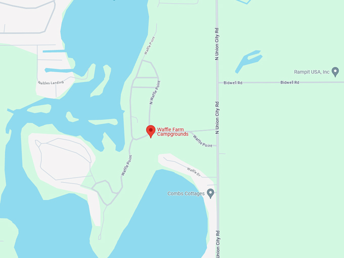 Waffle Farm Campground 10 map