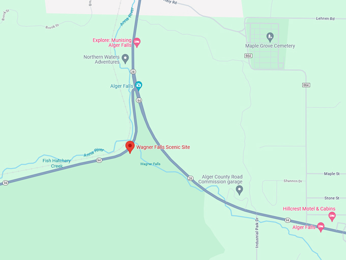 Wagner Falls Scenic Site 10 map