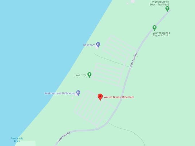 Warren Dunes State Park 10 map
