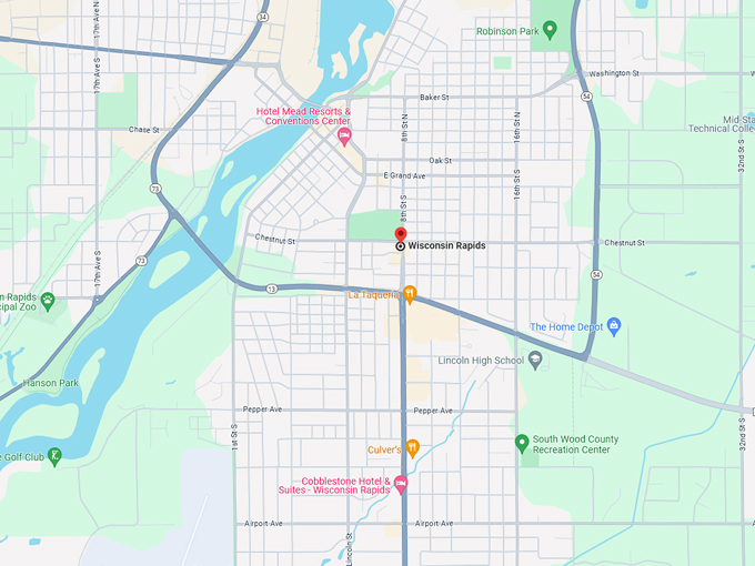 Wisconsin Rapids 10 map