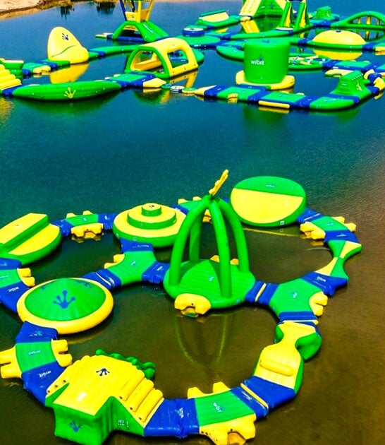 massive inflatable waterpark michigan ftr