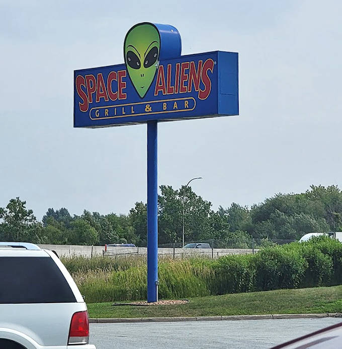 The roadside sign stands tall against the Minnesota sky &ndash; a beacon for hungry travelers seeking something beyond the ordinary dining experience.