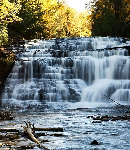 stunning waterfall michigan ftr