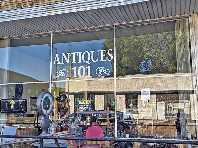 The unassuming storefront of Antiques 101 hides a wonderland of treasures within, like finding a portal to the past on an ordinary Minnesota street.