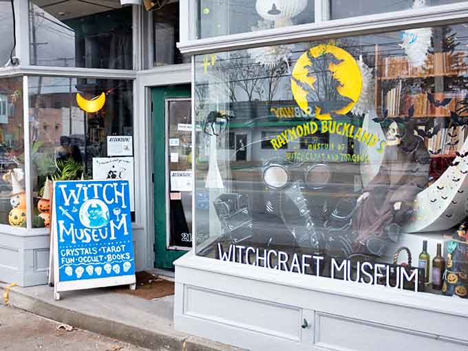 The storefront beckons with its yellow crescent moon logo &ndash; a magical doorway hiding in plain sight on a Cleveland street.