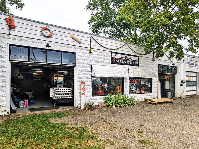 The unassuming white facade of the Cardboard Boat Museum hides a world of waterproof dreams and soggy nightmares inside. Who knew cardboard could be so ambitious?