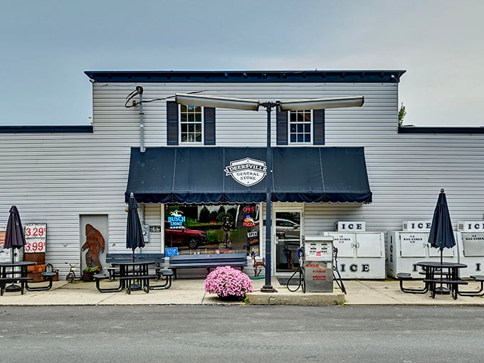 Deersville General Store: White clapboard charm with a black awning, this isn't just a store&mdash;it's a time machine with ice cream and gossip.