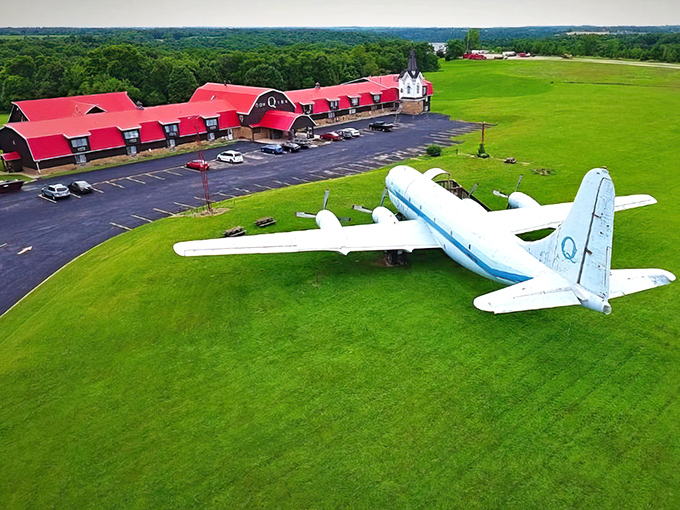 The iconic Don Q Inn with its showstopping Boeing C-97 airplane parked out front &ndash; aviation history meets whimsical hospitality in rural Wisconsin.