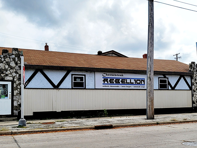 The unassuming exterior of Cheesesteak Rebellion hides a universe of flavor and fandom within its walls.