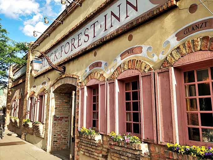 The charming facade of Black Forest Inn beckons with its old-world charm, pink shutters, and flower boxes&mdash;a slice of Bavaria on Nicollet Avenue.