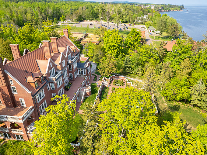 Glensheen Mansion: A red-brick palace perched majestically above Lake Superior, where Gatsby would feel right at home among the towering chimneys and manicured grounds.