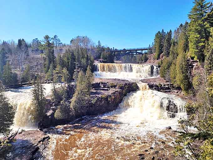 The mighty Gooseberry Falls puts on a spectacular show year-round, with spring runoff creating a thunderous cascade that'll make your jaw drop.