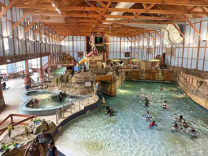 The Grand Bear Resort's indoor waterpark offers 24,000 square feet of aquatic fun, making Illinois winters almost bearable. Almost.