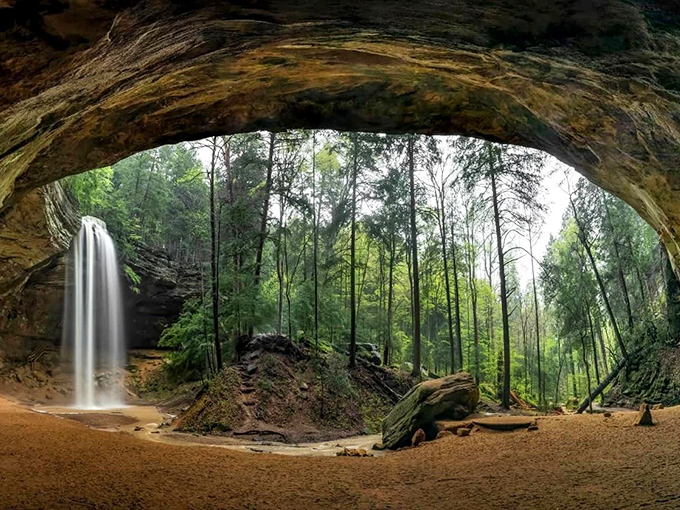 Hocking Hills State Park: Nature's cathedral where sandstone cliffs and emerald forests create a sanctuary for weary urban souls.