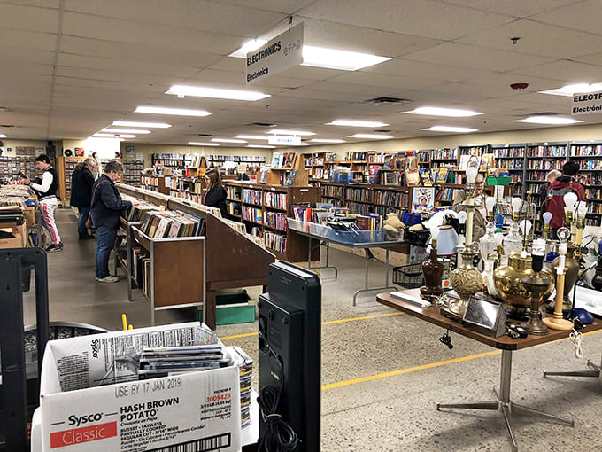 Kiwanis Thrift Sale: Bibliophiles rejoice! Endless shelves of literary treasures await, each book a doorway to adventure at pocket-change prices.