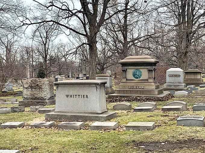 History written in stone: Lake View Cemetery's monuments tell Cleveland's story through elegant marble and weathered inscriptions.