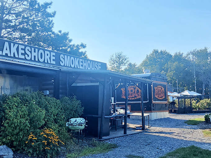 The shipping container aesthetic meets serious barbecue, proving that great food doesn't need fancy digs to shine.