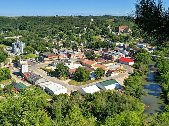 Lanesboro's postcard-perfect panorama unfolds like a dream, where Victorian charm meets Midwestern hospitality amid rolling bluffs and the meandering Root River.