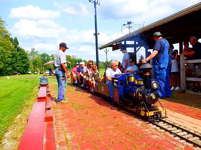 All aboard! Miniature marvels await as passengers embark on a journey that's big on charm despite its pint-sized proportions.