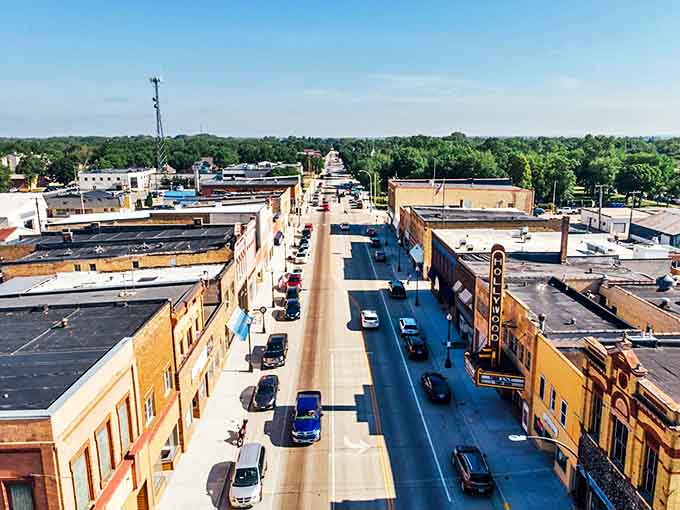 Litchfield's historic downtown stretches invitingly into the distance, brick buildings standing shoulder to shoulder like old friends catching up on decades of gossip.