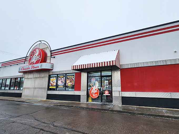 That red and white striped awning practically screams "come eat here" louder than your stomach after skipping breakfast.