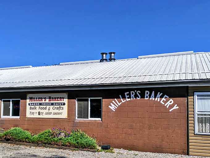 The unassuming exterior of Miller's Bakery belies the treasure trove of baked delights waiting inside this Amish culinary landmark.