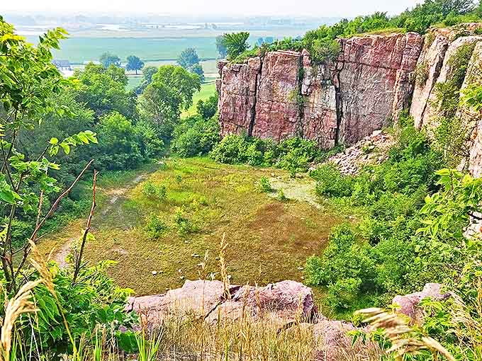 Mound Loop Trail winds through Blue Mounds State Park like nature's own red carpet, inviting explorers into a world of prairie wonder.