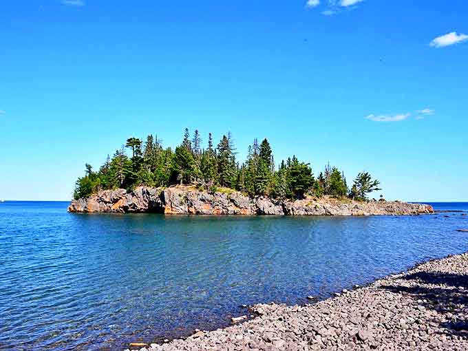 Nature's perfect postcard: Split Rock's Pebble Beach offers an island view that makes you question why you'd vacation anywhere else.