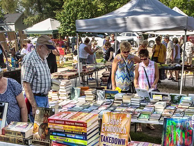Books stacked like literary skyscrapers, waiting for readers to discover their next favorite story or that cookbook they've been hunting for since 1987.