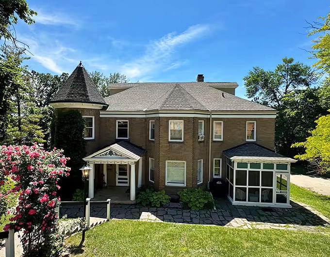 The Tower Suite at Shorewood Castle combines regal charm with cozy comfort – like sleeping in a fairytale that has excellent Wi-Fi.