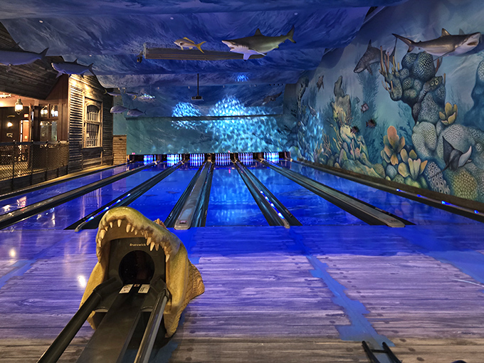 Uncle Buck's exterior welcomes adventurers with rustic charm and a bright yellow boat, promising nautical thrills in landlocked Illinois.