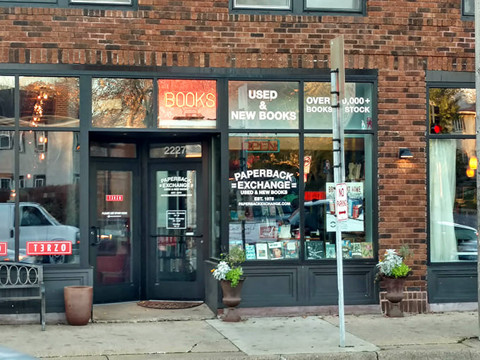 The brick exterior and welcoming storefront prove that the best treasures often hide in plain sight on neighborhood streets.