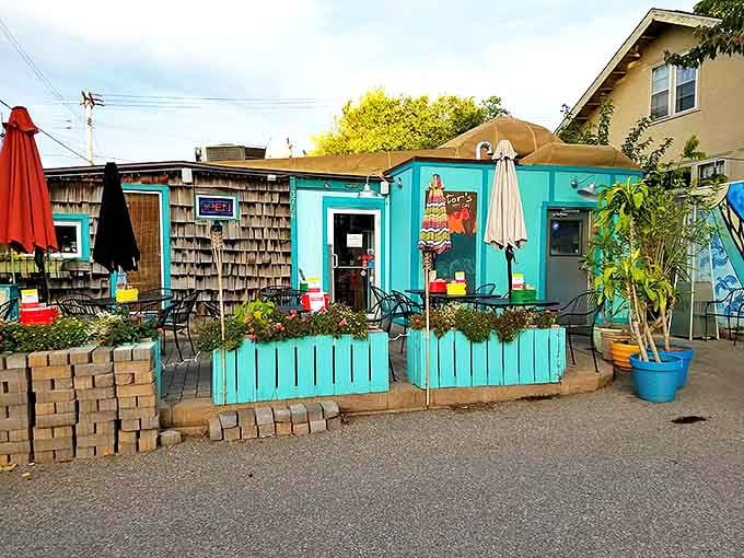 The turquoise exterior of Victor's 1959 Cafe pops against the Minneapolis landscape like a Caribbean postcard come to life.