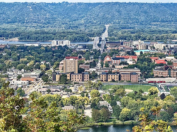 Winona's dramatic landscape unfolds like a painting, where bluffs embrace the Mississippi River and frame this charming Minnesota gem.