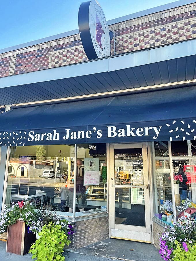 The unassuming storefront of Sarah Jane's Bakery beckons with its blue awning and sprinkle pattern &ndash; a sweet beacon in Northeast Minneapolis.