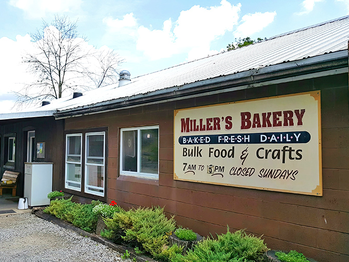 The unassuming exterior of Miller's Bakery belies the treasure trove of delights waiting inside this Amish country gem.