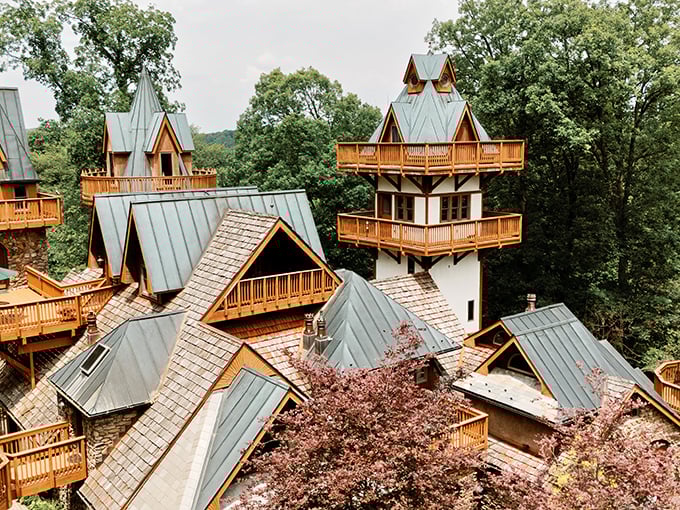 Landoll's Mohican Castle rises from the Ohio forest like a fairy tale come to life, complete with turrets that would make Rapunzel jealous.