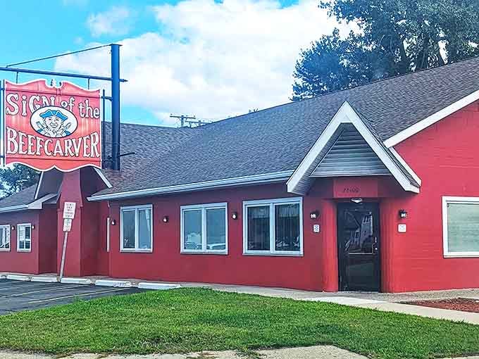 That cheerful red exterior isn't just paint&mdash;it's a beacon of hope for hungry souls everywhere, promising comfort food and zero judgment about second helpings.